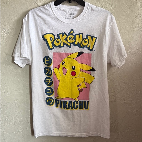 Pokemon | Shirts | Pokemon Pikachu White Tee With Yellow And Pink ...